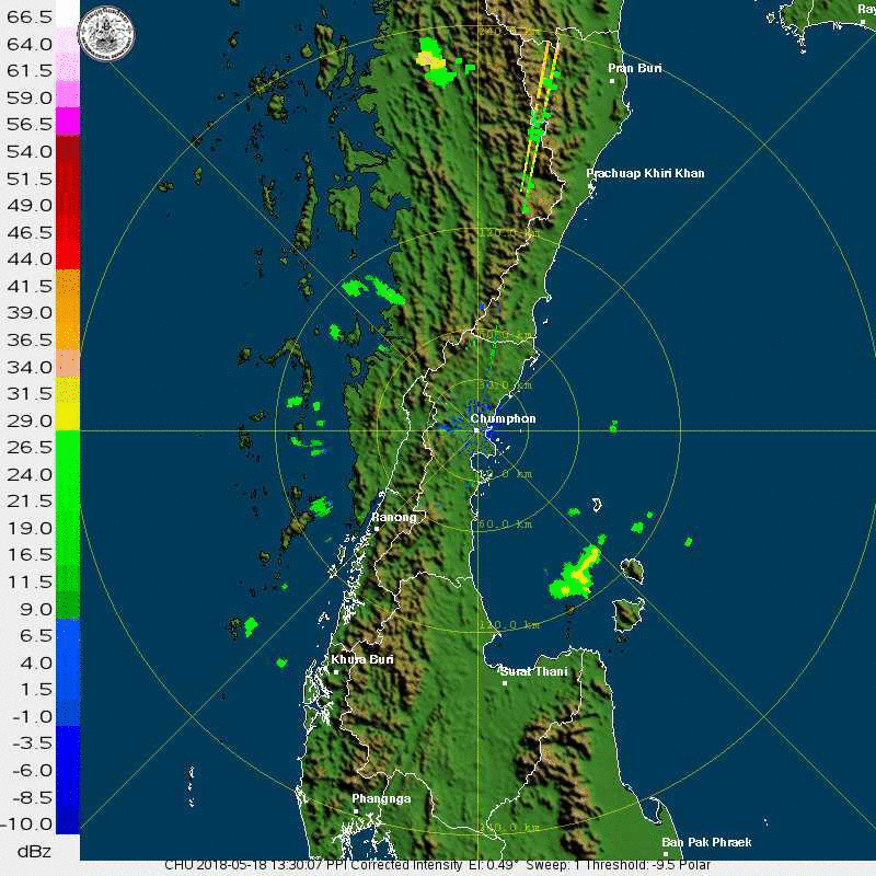 ChumPhon Radar Image from TMD