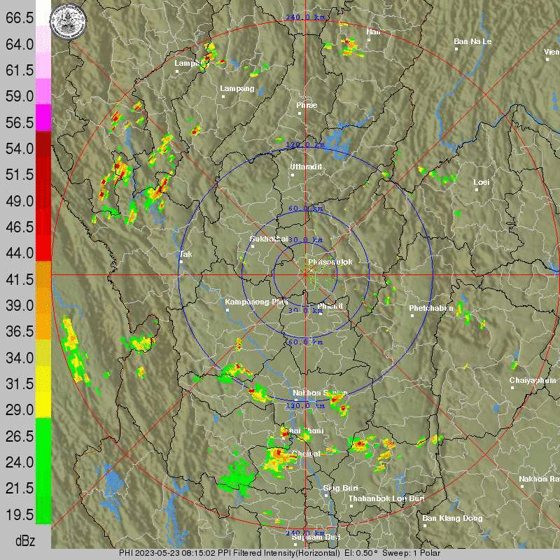 Phitsanulok Radar Image from TMD