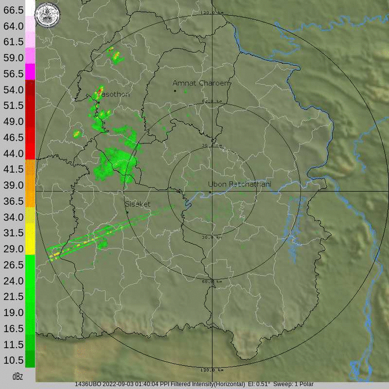 UBOL120 RatChathani Radar Image from TMD